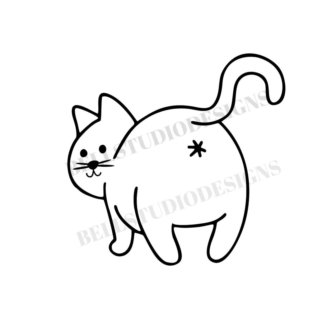 Cat Butt SVG, PNG, JPG, Funny Cat Svg, Cricut, Silhouette Cameo, Cut ...