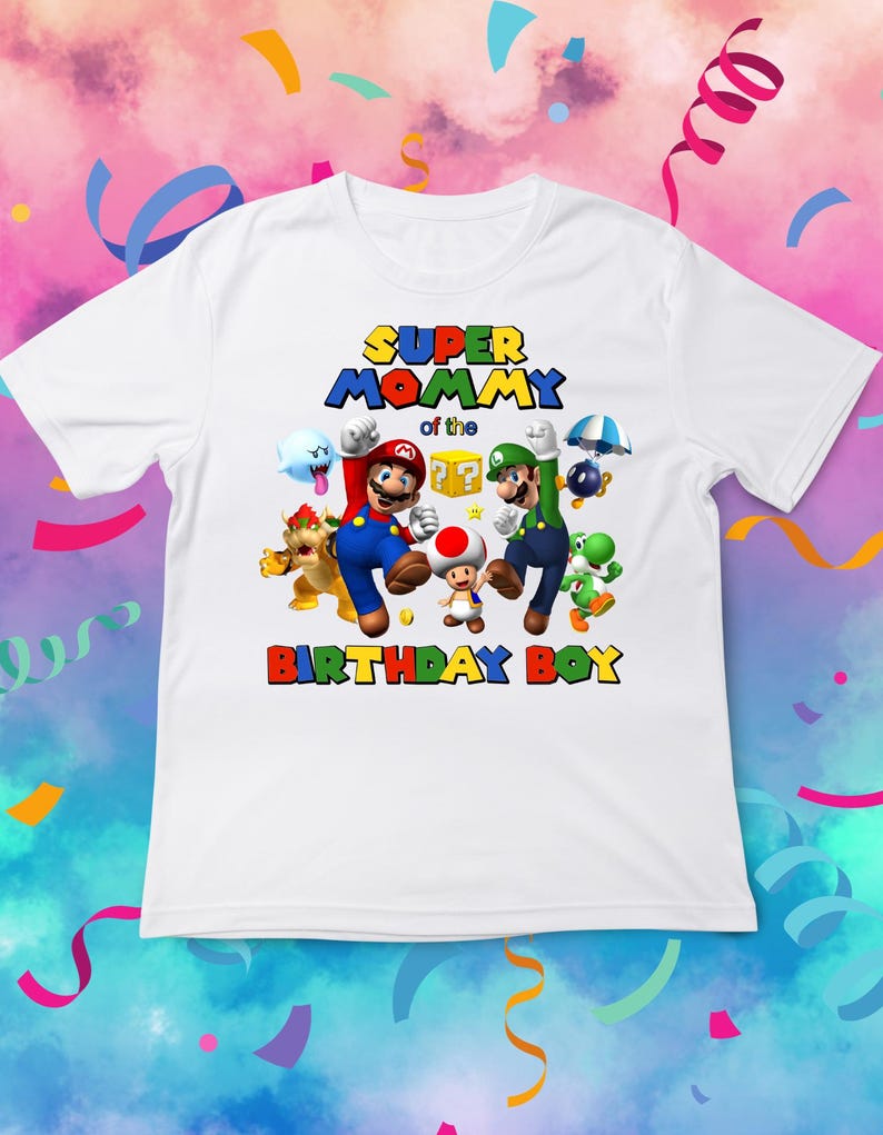 Super Mario Mommy of the Birthday Boy PNG JPG, Mario Birthday, Mario ...