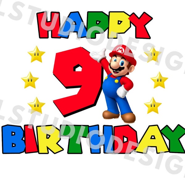 Mario Ninth Birthday - Etsy
