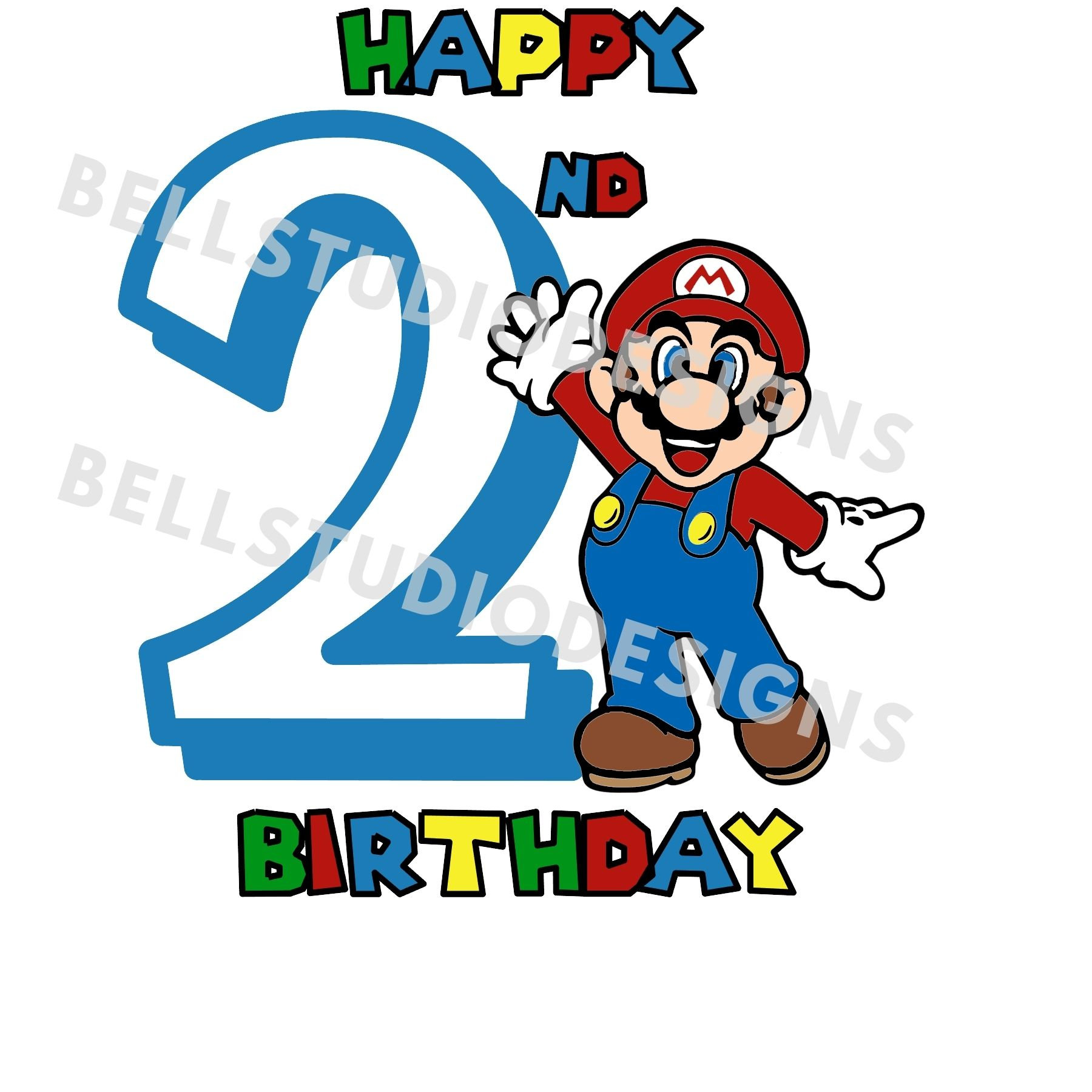 Super Mario 2nd Birthday for Shirt SVG, PNG, Jpg, Second Birthday ...