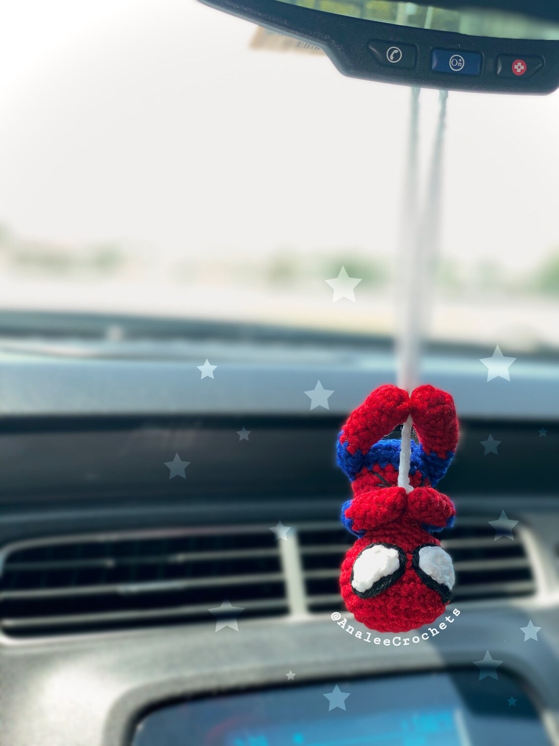 Handmade Crochet Hero Car Hang – Superhero-inspired Hanging Accessory ...