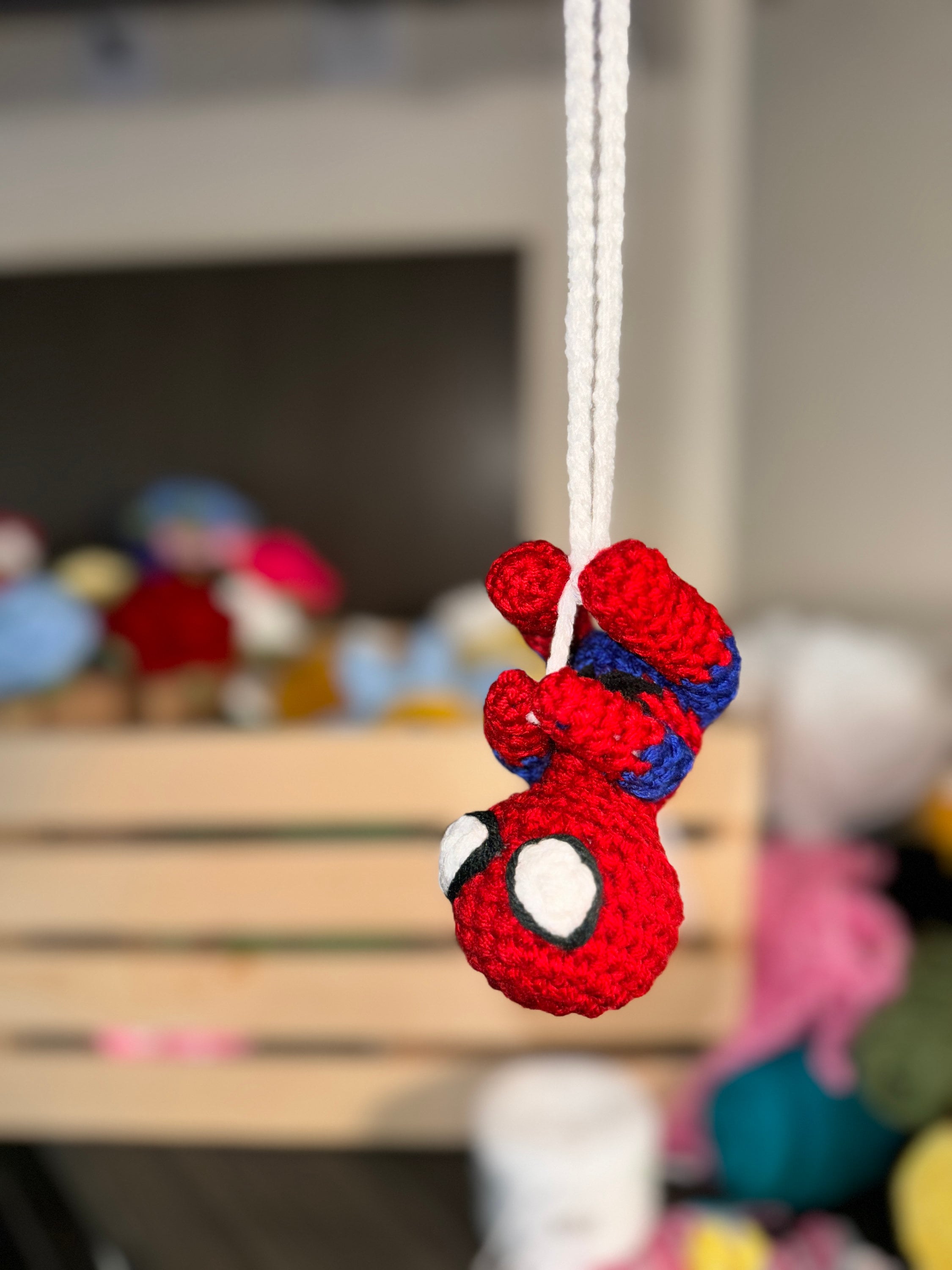 Handmade Crochet Spider-man Car Hang Accessory - Etsy