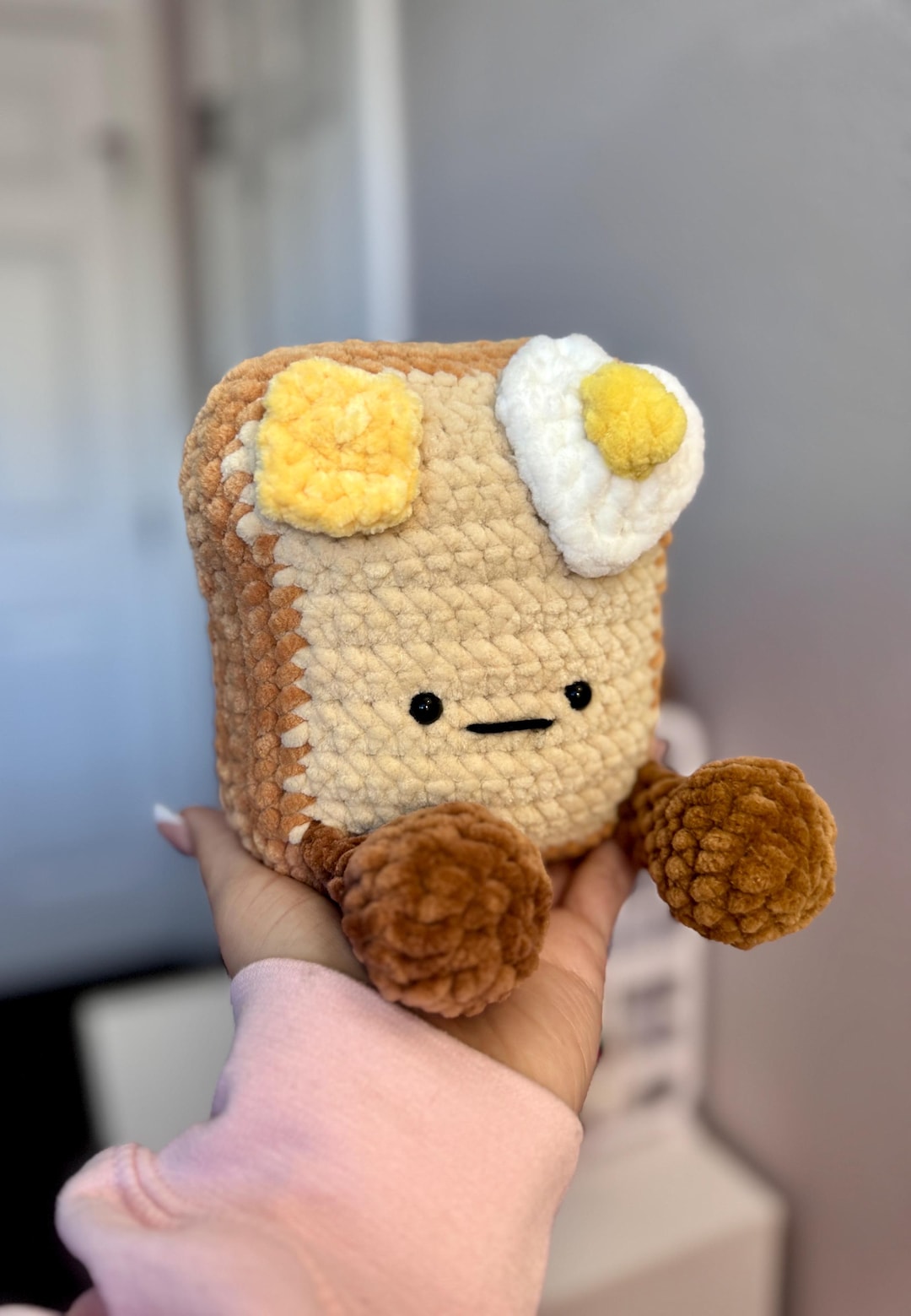 Handmade Crochet Toast Plush With Butter and Egg Kawaii Decor or Fun ...