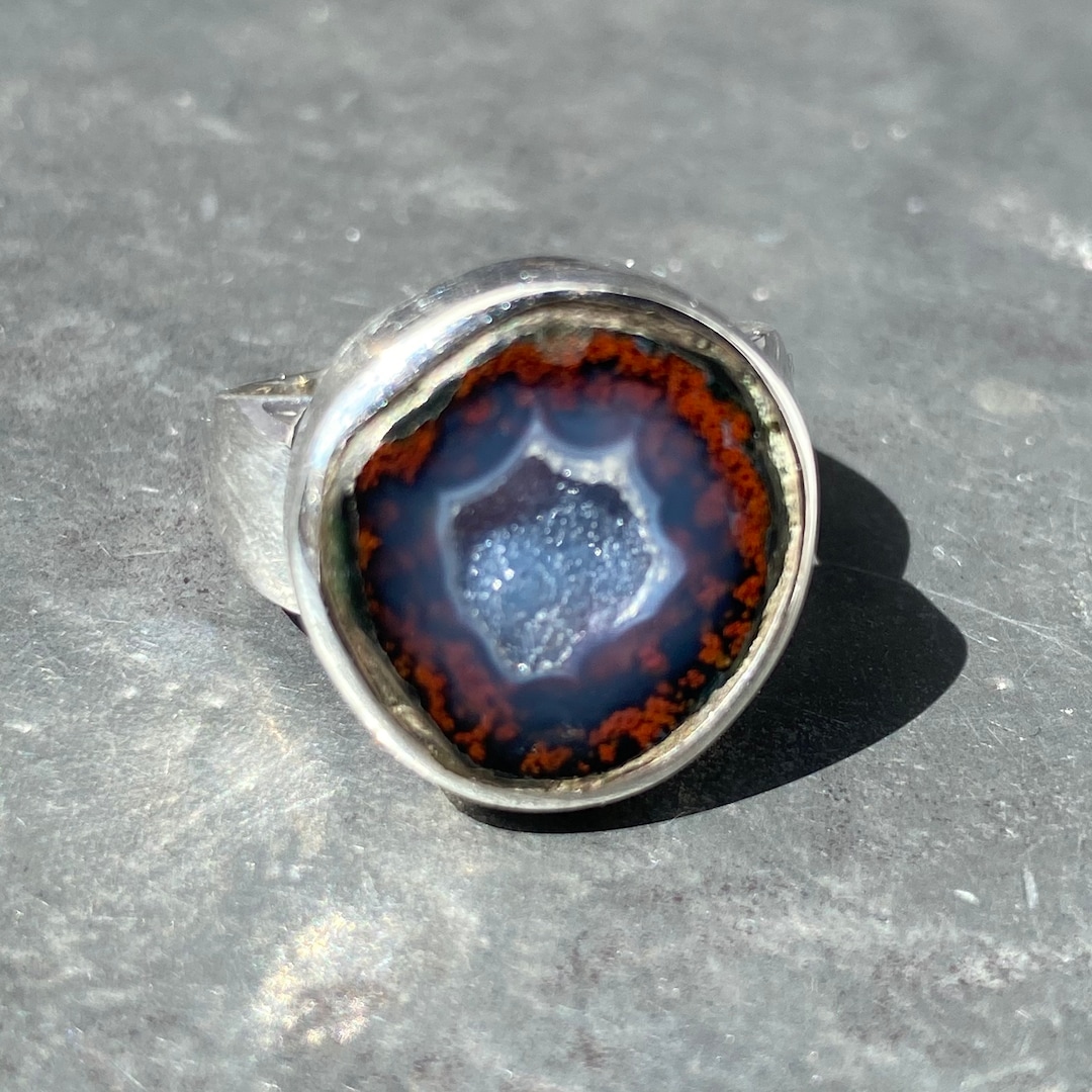 Druzy Ring - Druzy Quartz Ring - Natural Crystal Ring - Size U.K. - P 1 ...