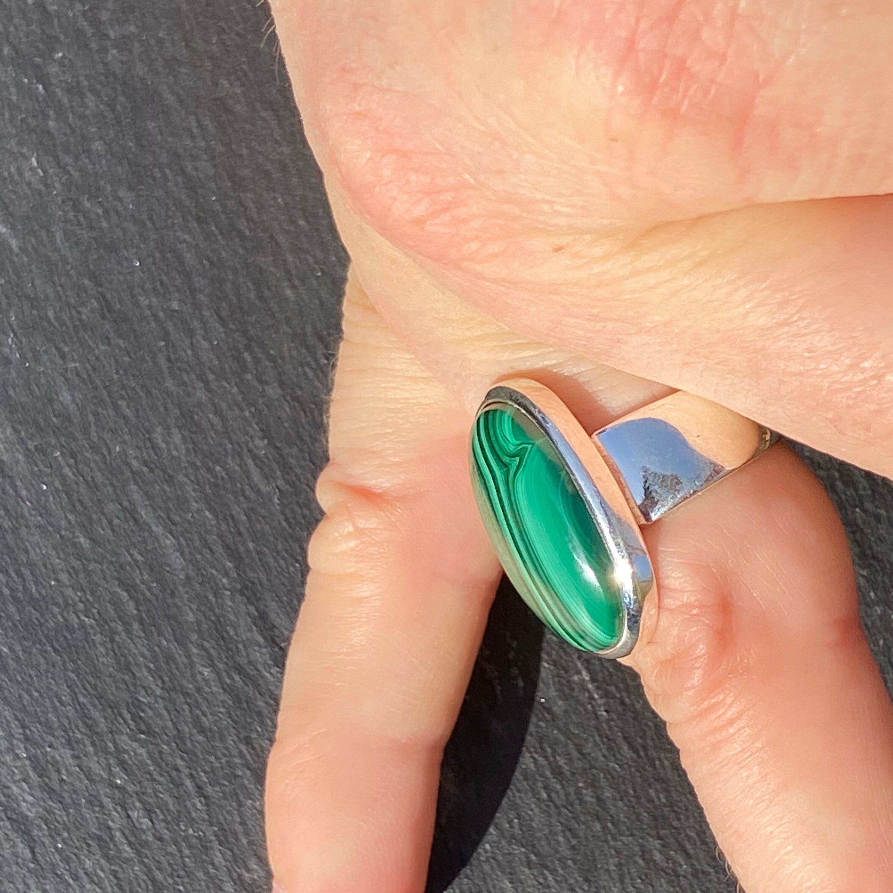 Malachite ring oval malachite ring adjustable malachite | Etsy