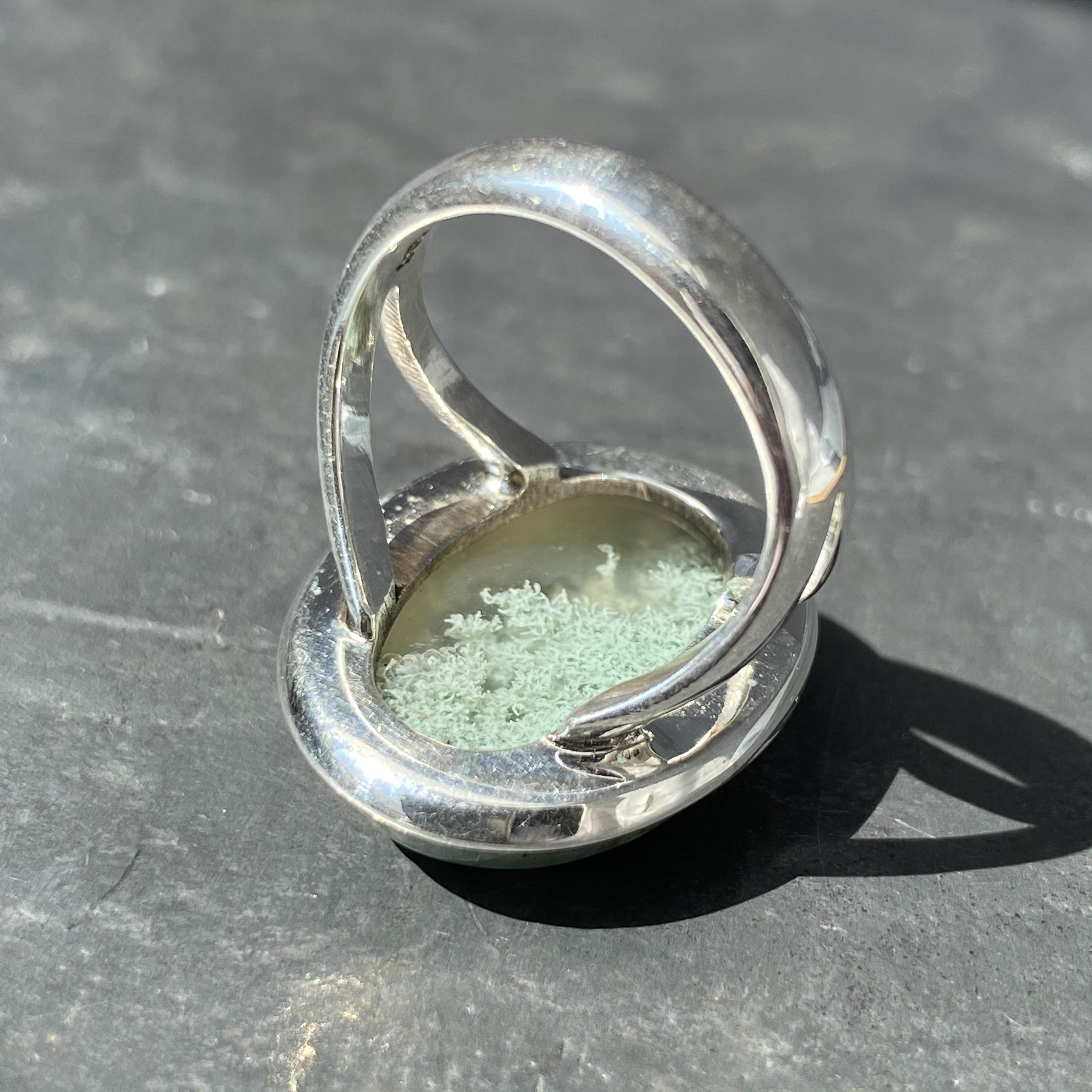 Moss agate ring large moss agate ring oval moss agate ring | Etsy