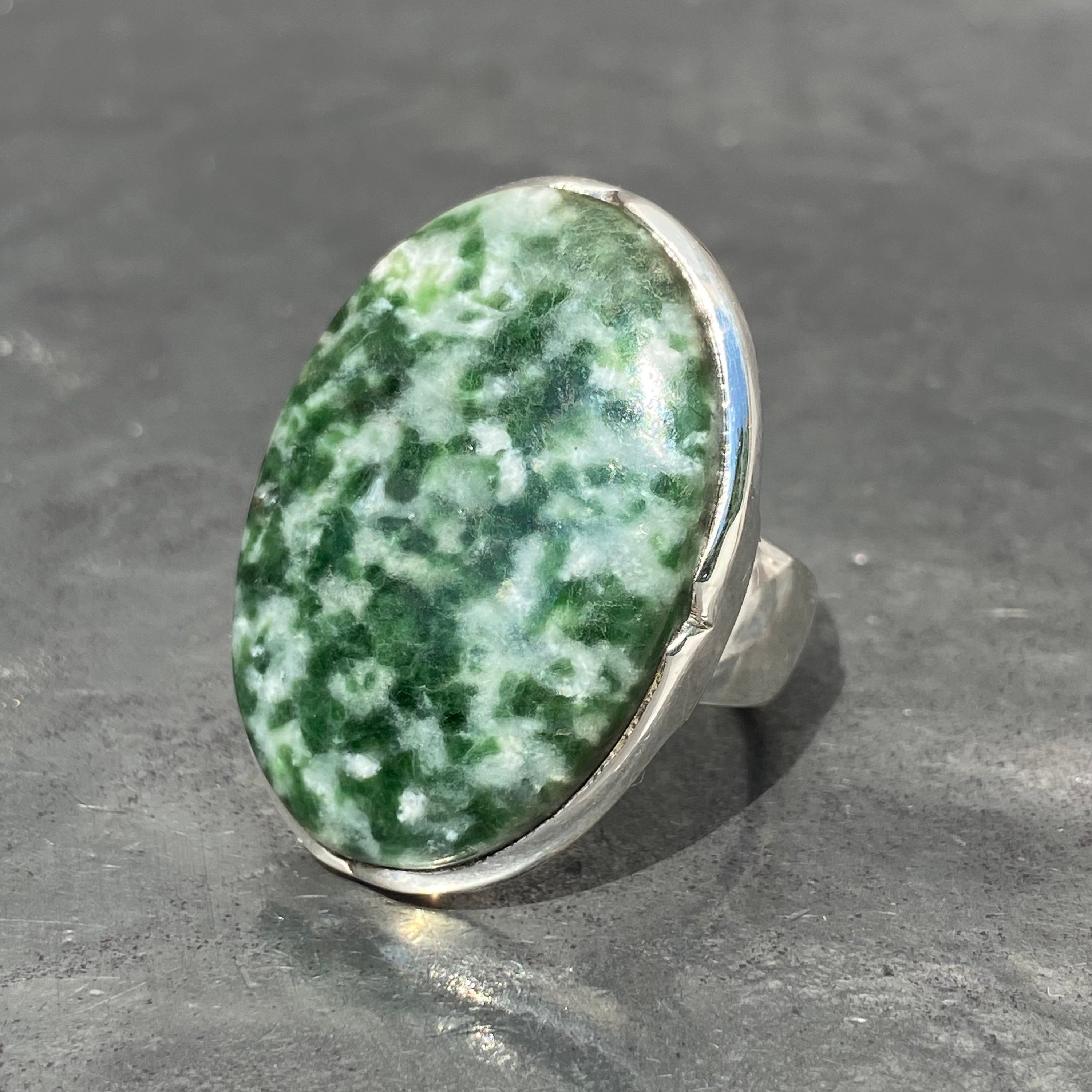 Jasper Ring Green Dot Jasper Ring Silver Green Jasper Ring | Etsy