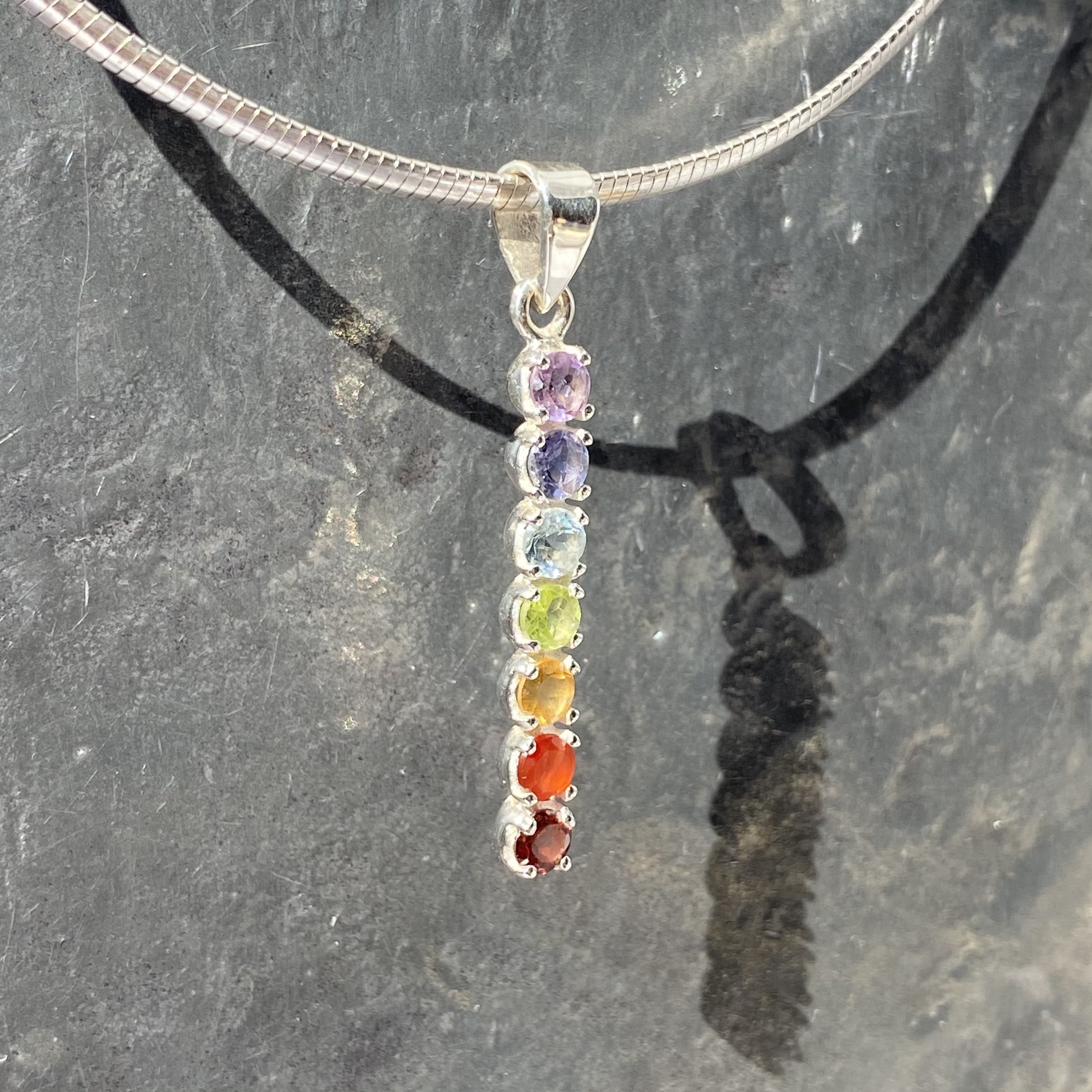 Chakra Pendant - Chakra Stick Pendant - Sterling Silver Chakra Necklace ...