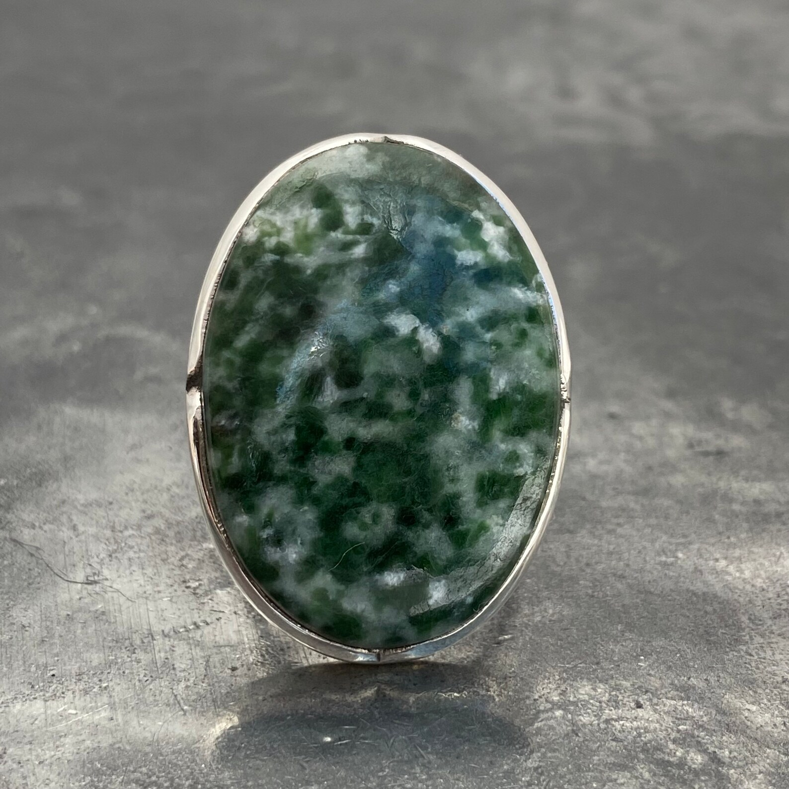 Jasper Ring Green Dot Jasper Ring Silver Green Jasper Ring - Etsy