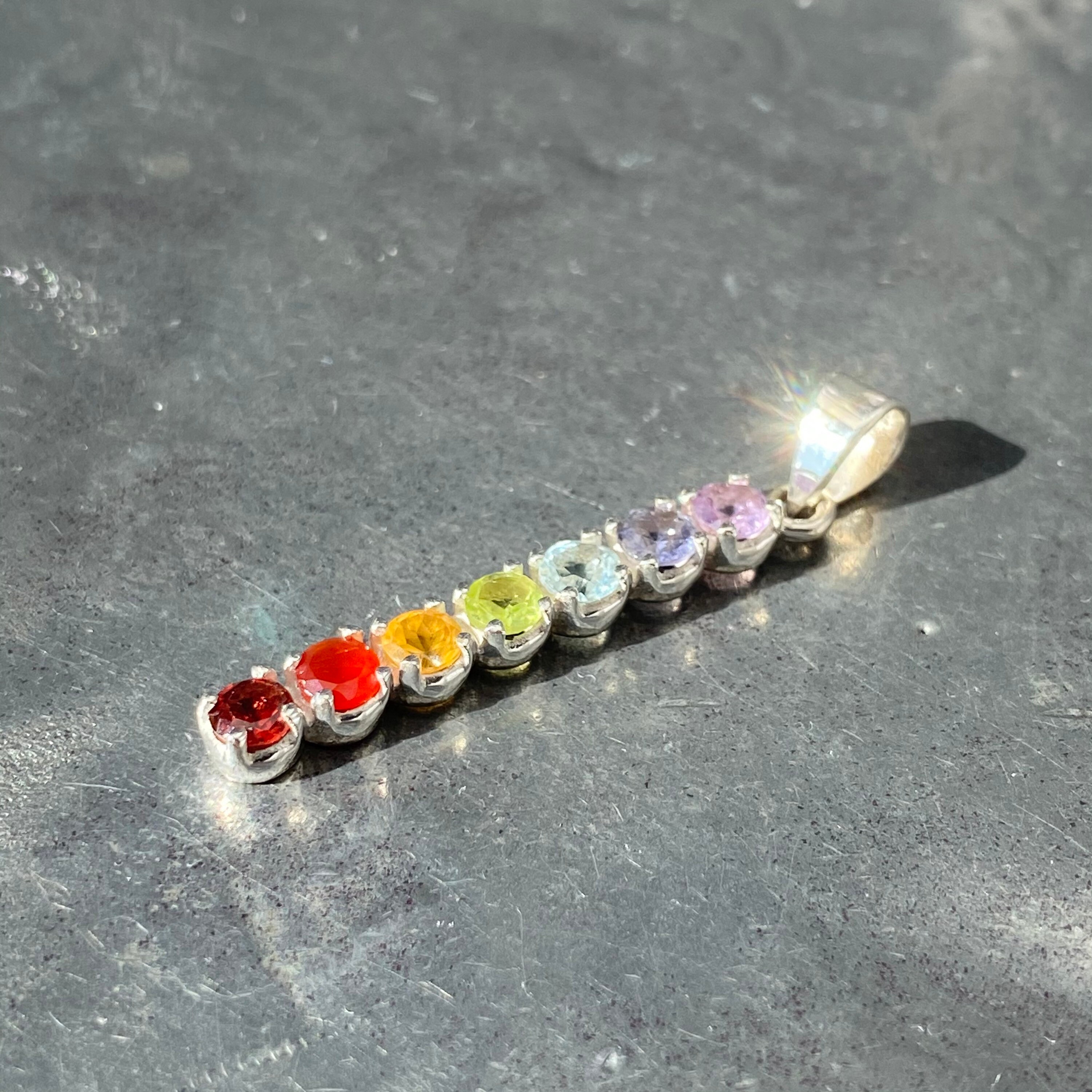 Chakra Pendant - Chakra Stick Pendant - Sterling Silver Chakra Necklace ...