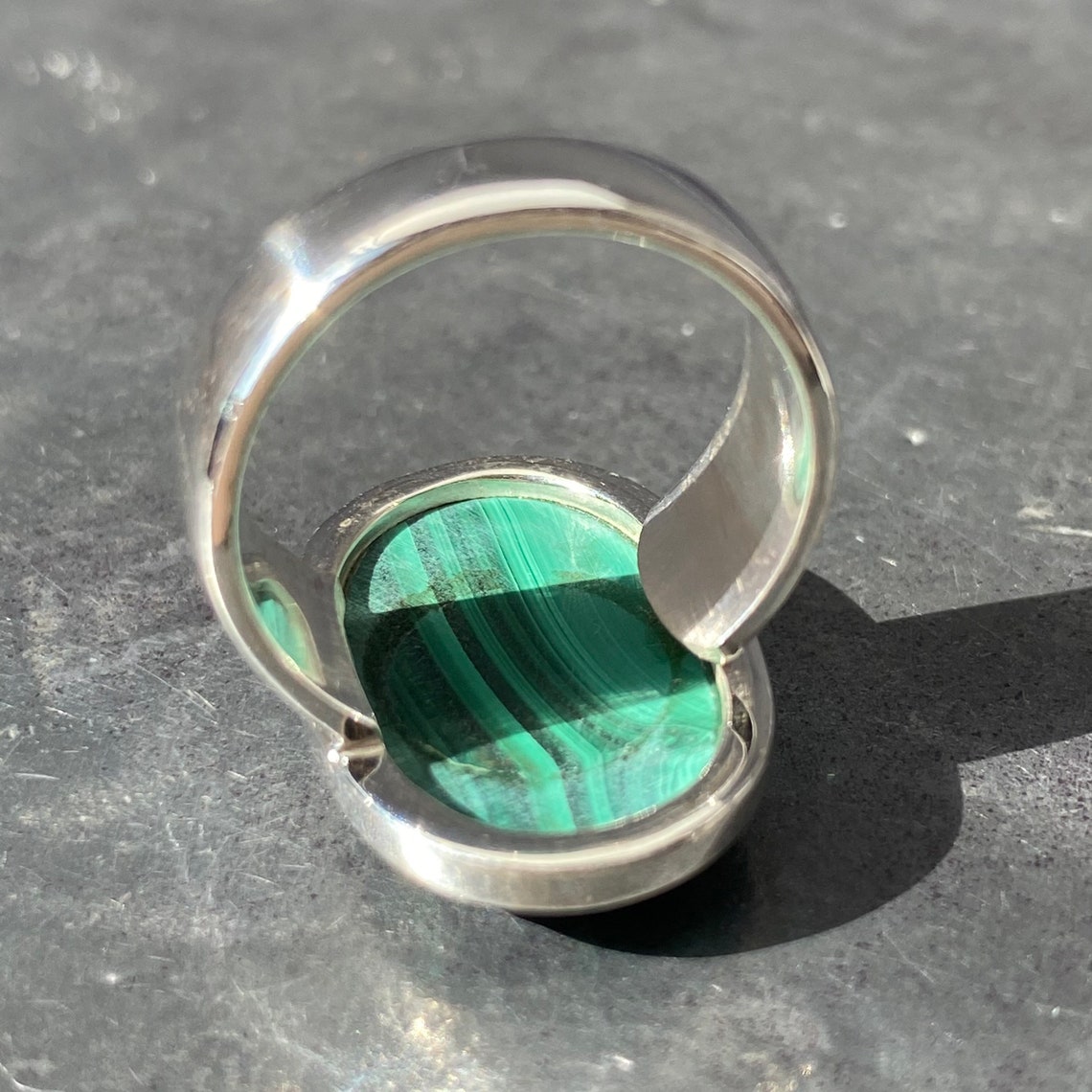 Malachite Ring Oval Malachite Ring Adjustable Malachite - Etsy New Zealand