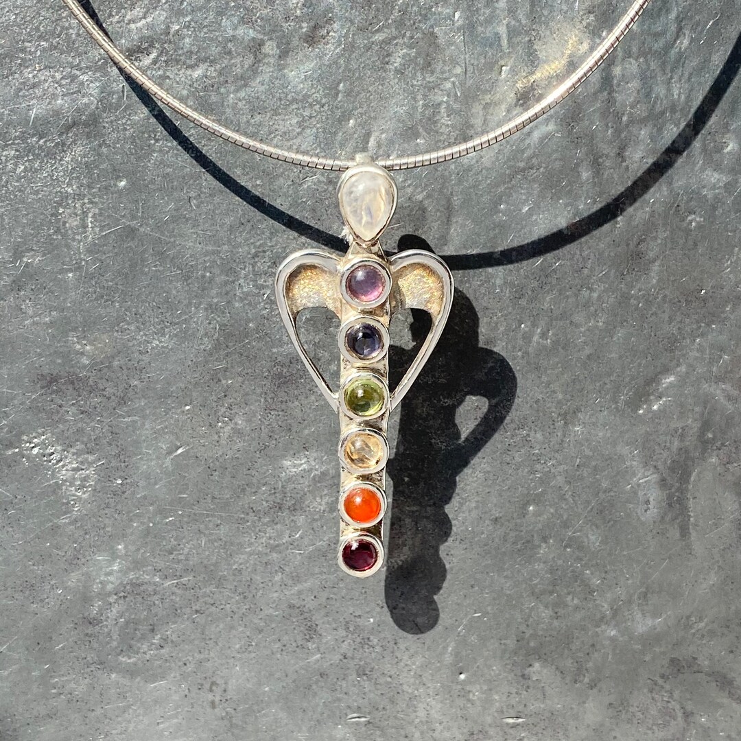 Chakra Angel Pendant - 7 Chakra Angel Pendant - Silver Seven Chakra ...