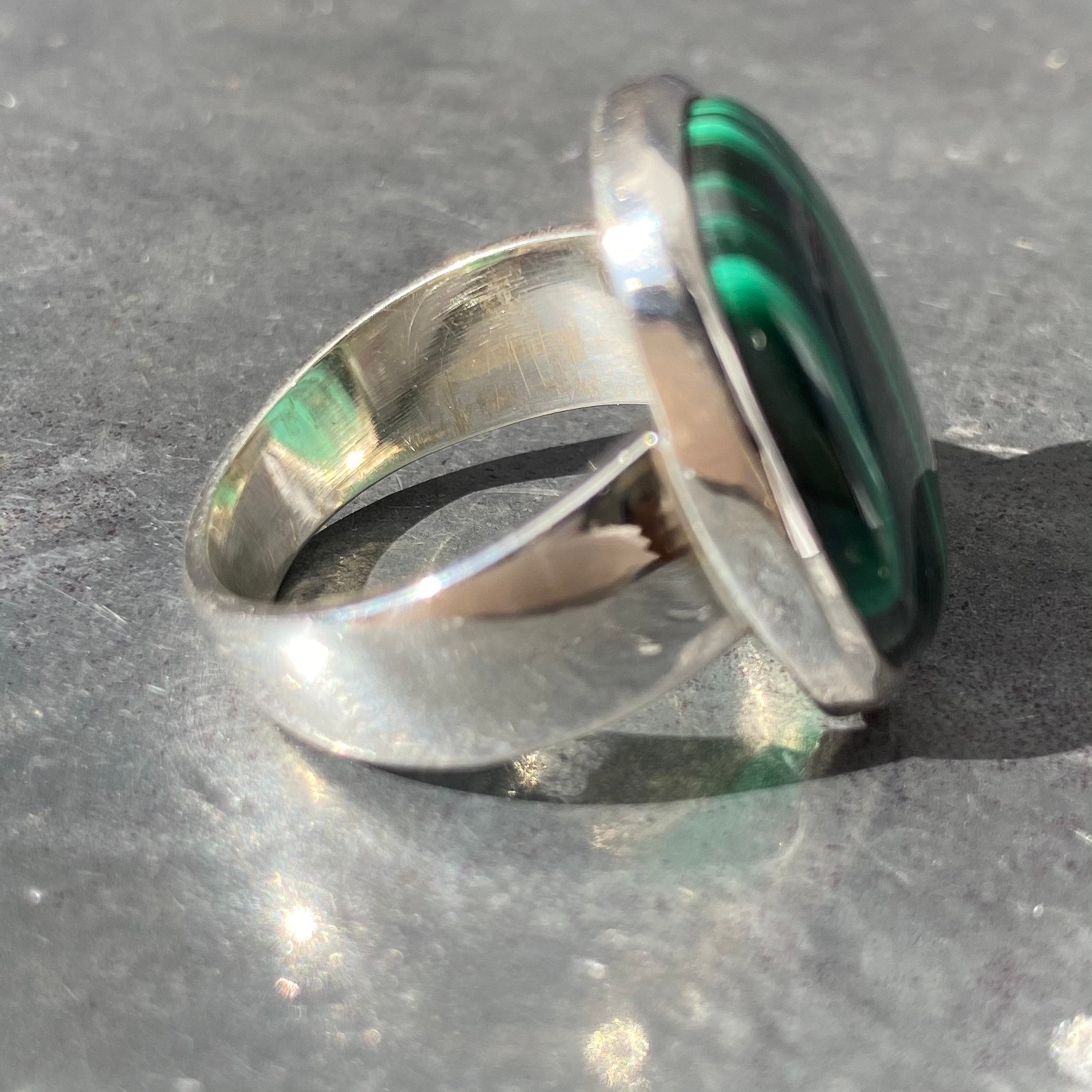 Malachite Ring Oval Malachite Ring Adjustable Malachite Ring Size U.K ...