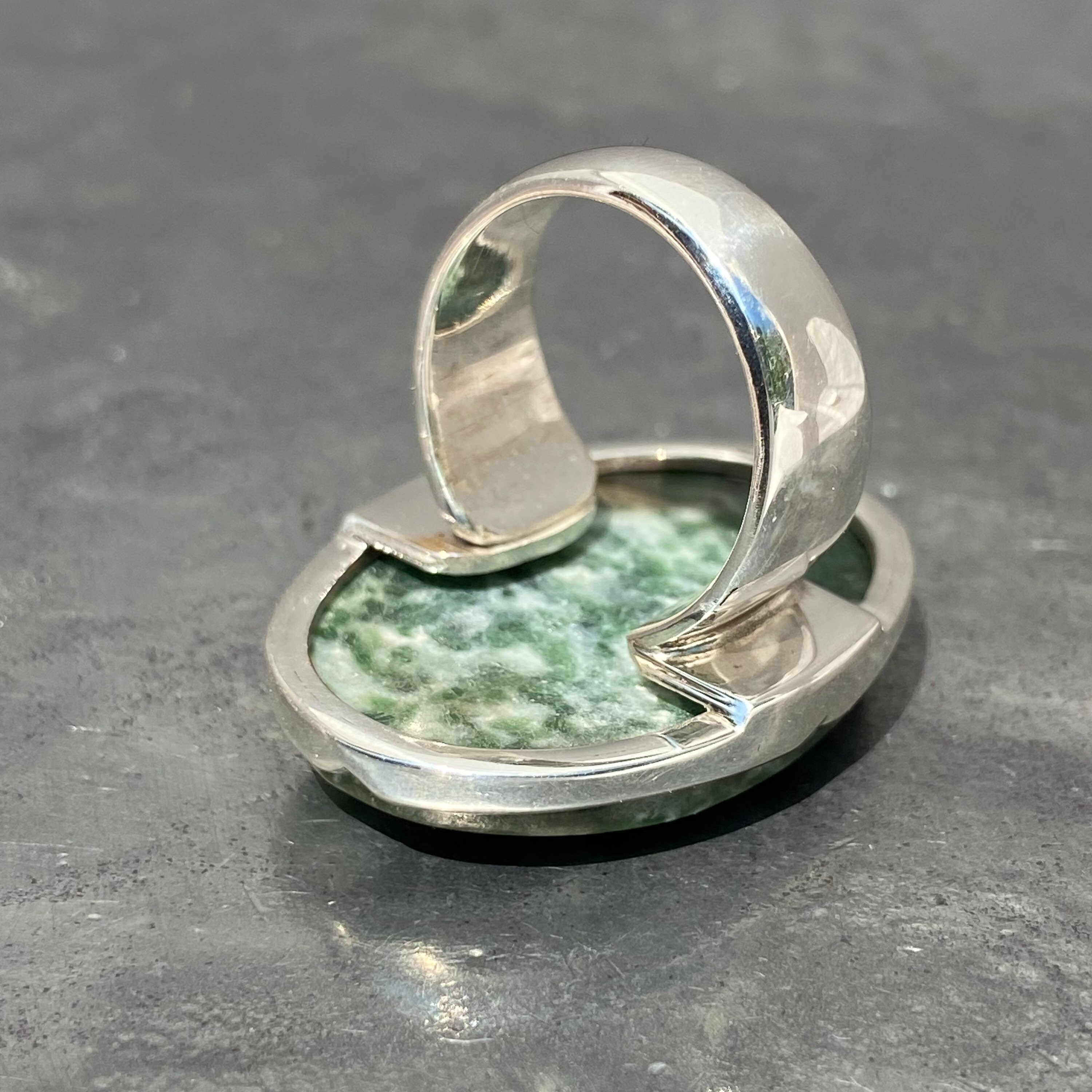 Jasper Ring Green Dot Jasper Ring Silver Green Jasper Ring | Etsy