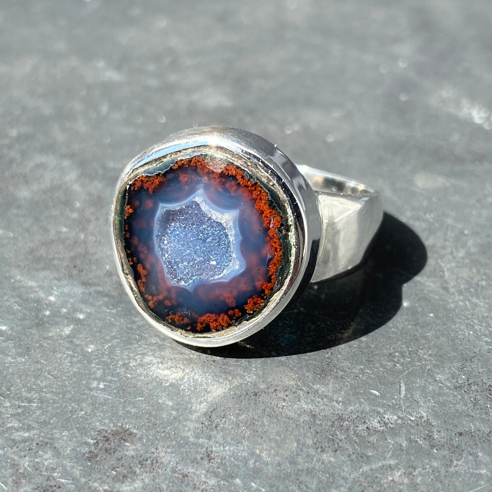 Druzy Ring - Druzy Quartz Ring - Natural Crystal Ring - Size U.K. - P 1 ...