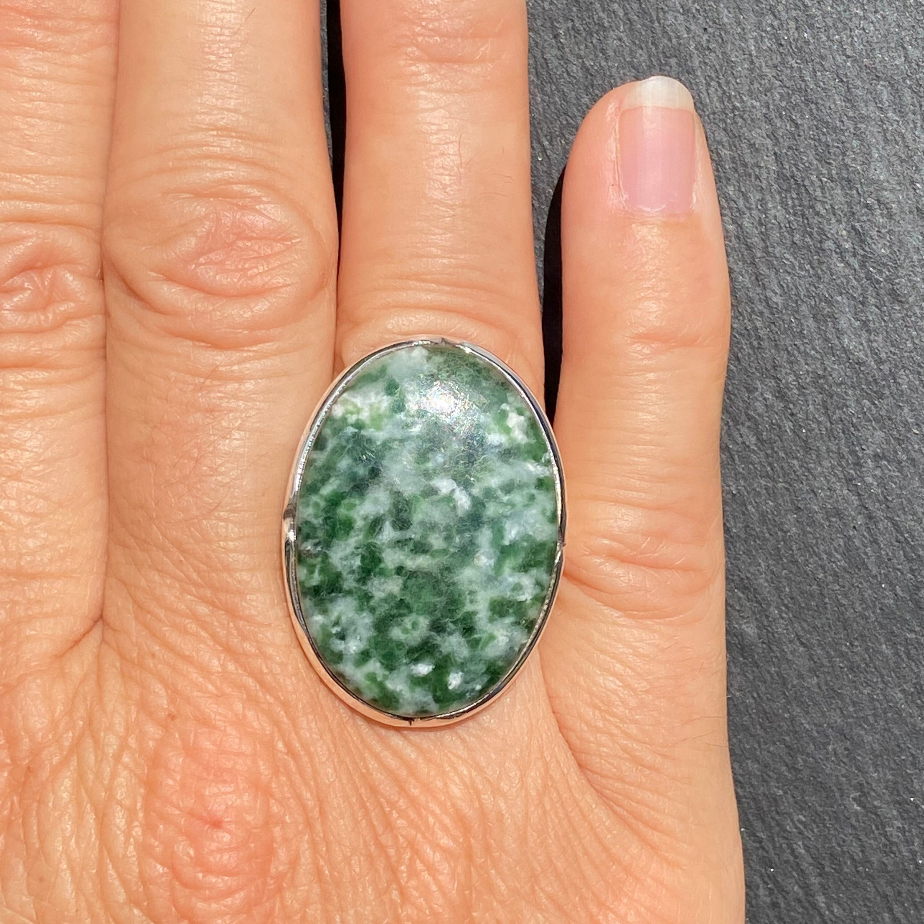 Jasper Ring Green Dot Jasper Ring Silver Green Jasper Ring - Etsy UK