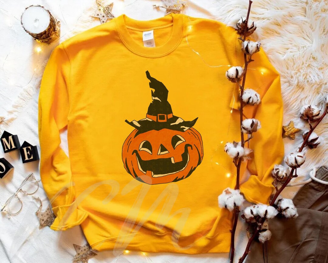 Vintage Retro Halloween Sweatshirt,pumpkin Face Shirt,jack-o-lantern ...