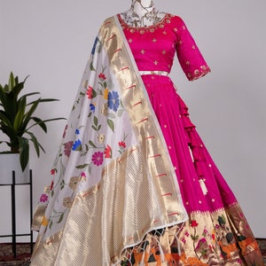 Silk Jacquard Paithani Lehenga Choli for Woman Designer Lahanga Indian ...