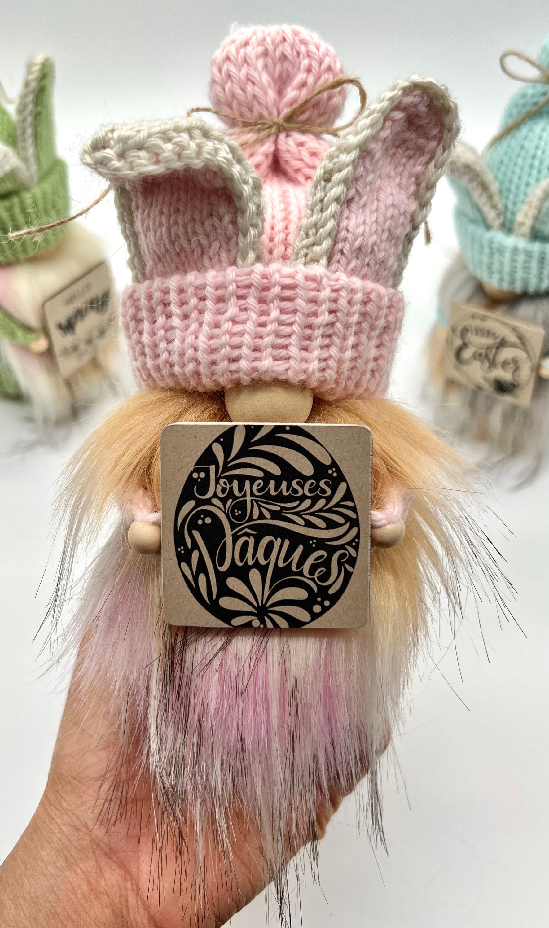 Spring Pastel Gnome Knitted Bunny Gnome Easter Gnome Rabit - Etsy