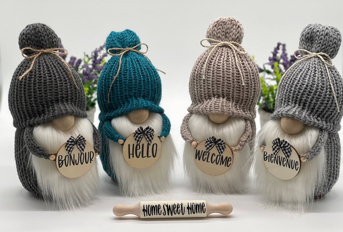 Greeting Gnomes Farmhouse Gnomes Welcome Gnomes Bienvenue | Etsy