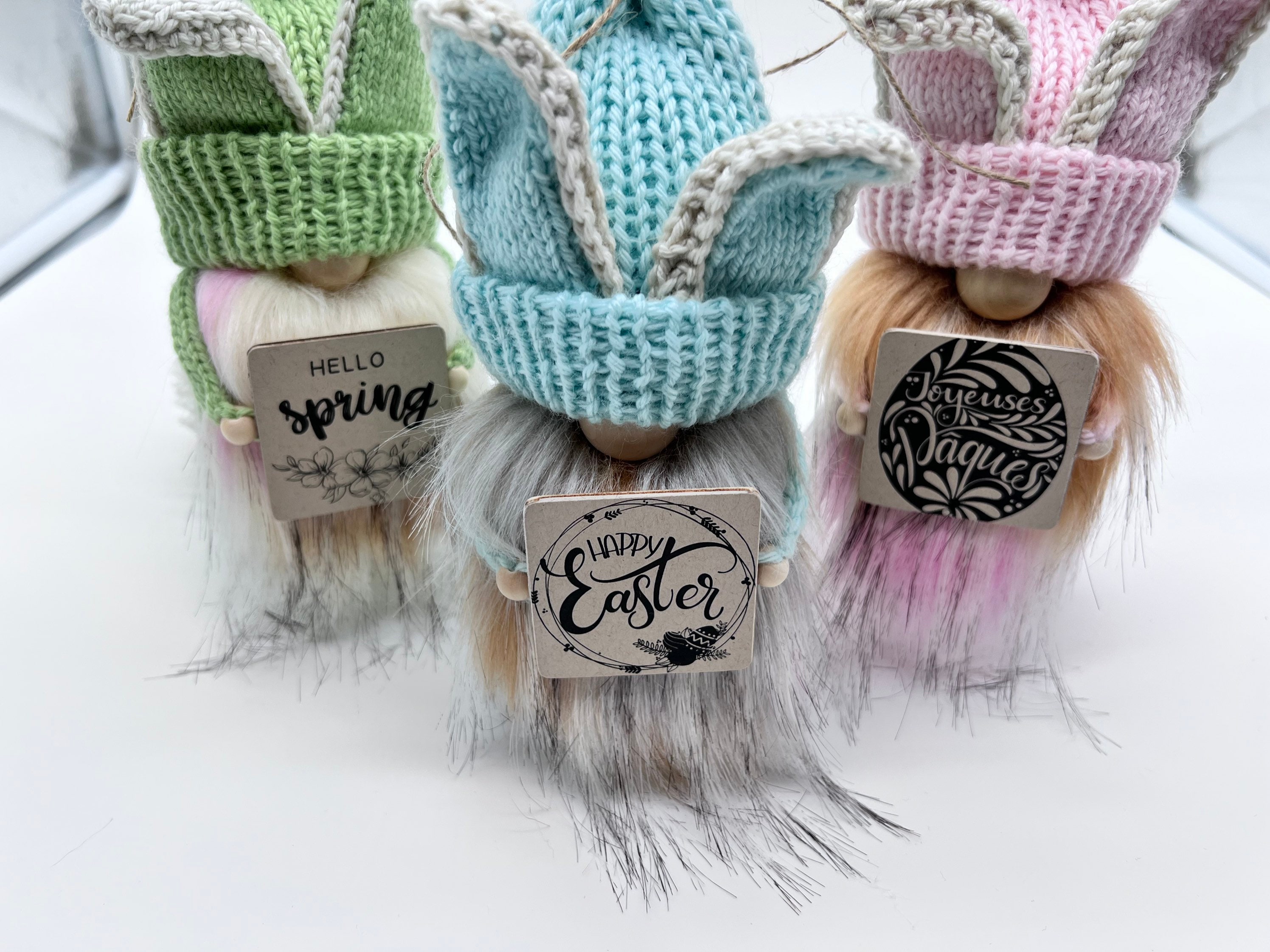 Spring Pastel Gnome Knitted Bunny Gnome Easter Gnome Rabit | Etsy