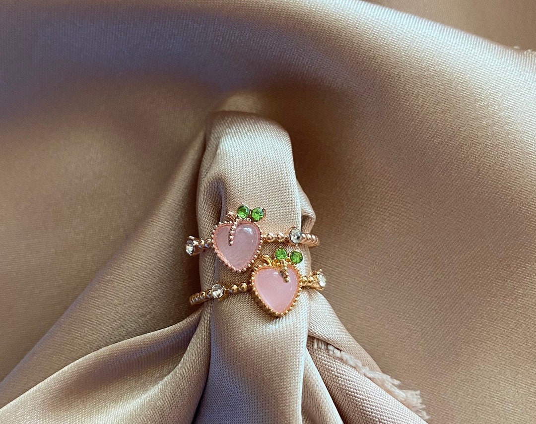 Peach Ring Rose Gold Ring Gold Ring Rings One Size Ring Womens Rings ...