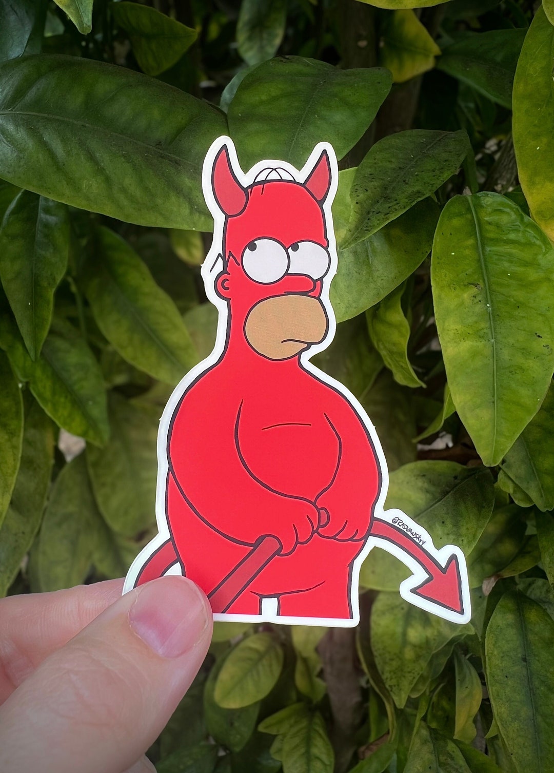Devil Homer Sticker - Etsy