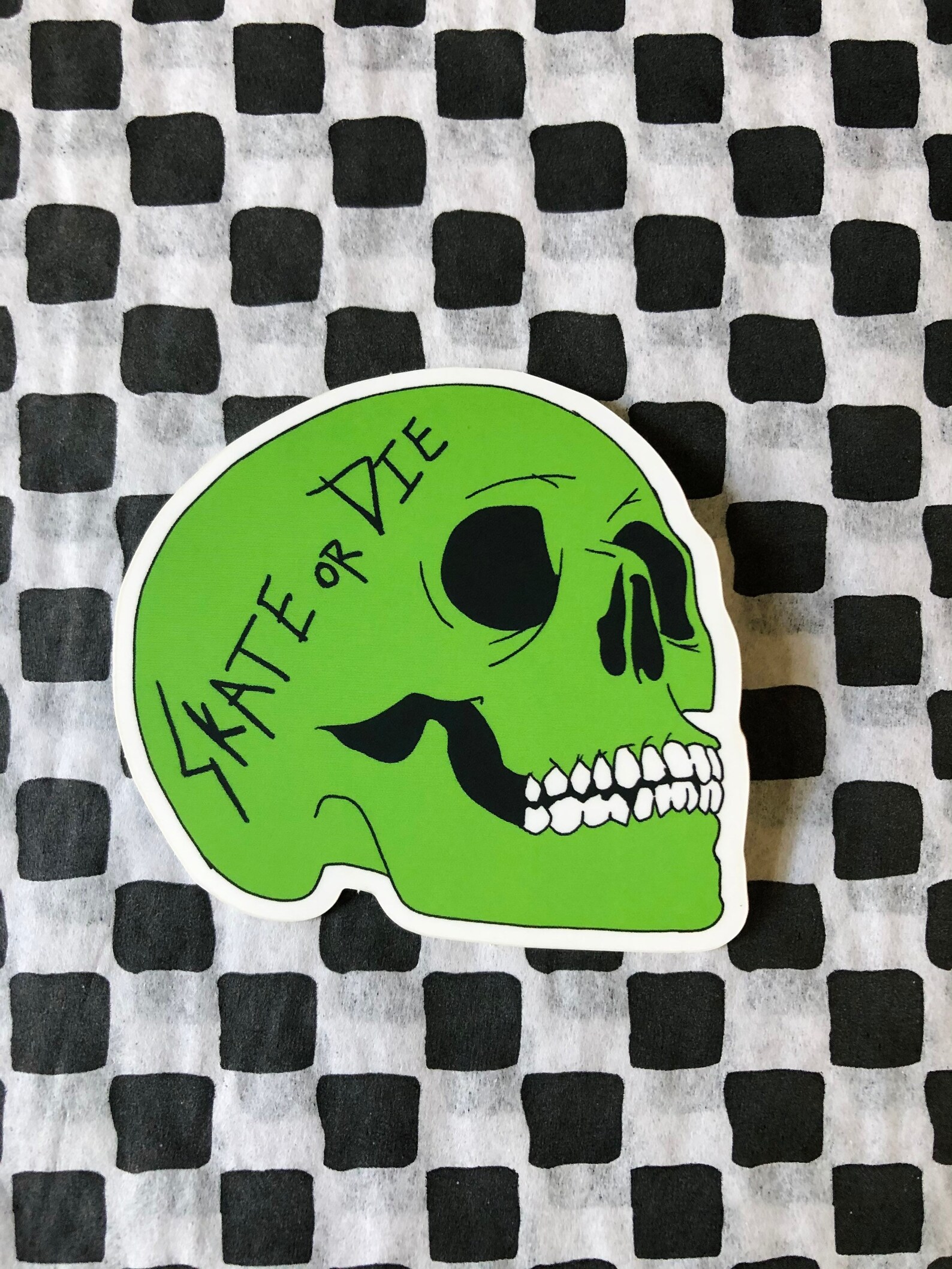Skate or Die Skull Sticker | Etsy
