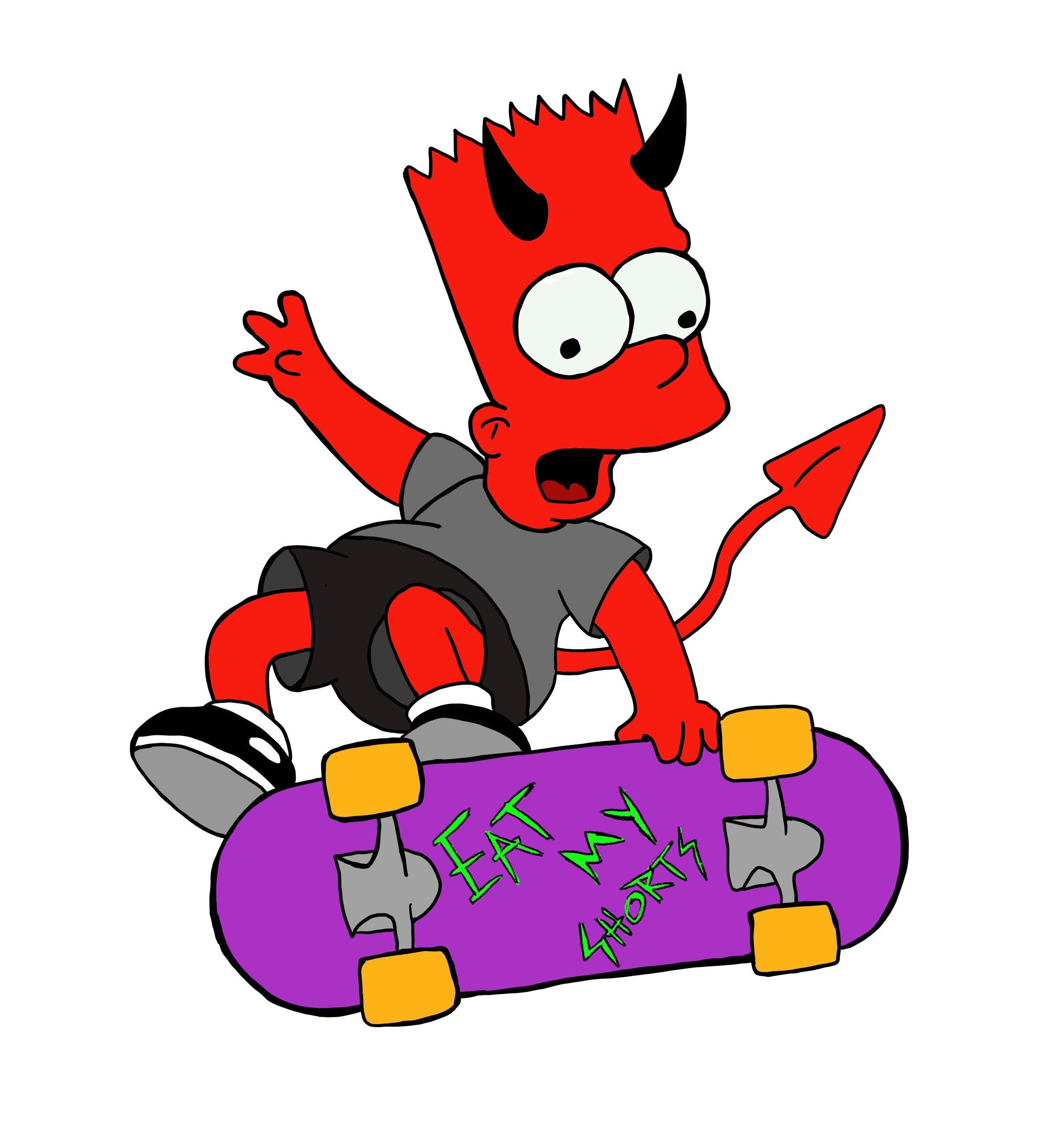 Devil Bart Sticker | Etsy
