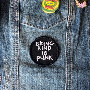 Being Kind is Punk Iron-on Patch - Etsy