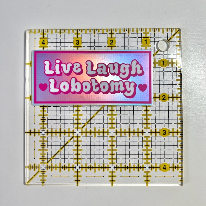 Pink Live Laugh Lobotomy Sticker - Etsy