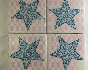 Coca Cola Ceramic Tile Coaster 2 in Set - Etsy