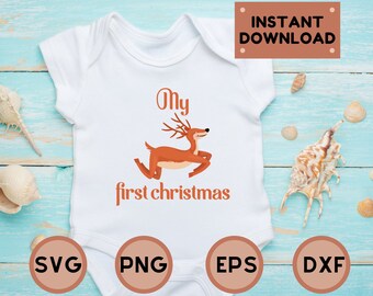 My First Christmas SVG, Baby First Christmas SVG, Baby First Xmas SVG ...