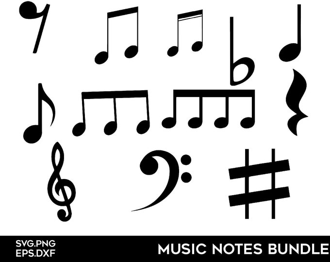 Music Notes SVG, Music Notes SVG Bundle, Music Notes PNG, Music Notes ...