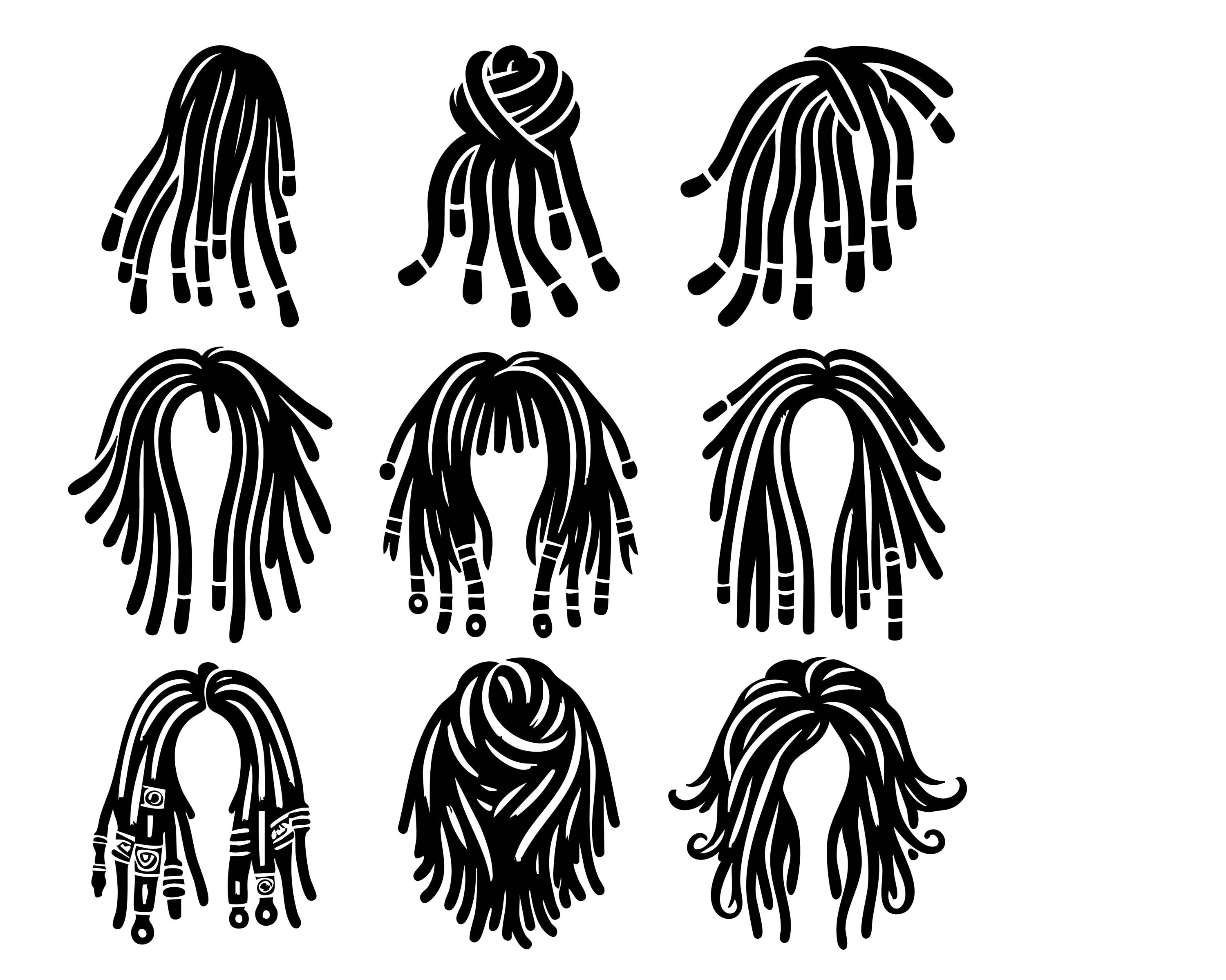 Dreadlocks SVG Bundle, Dreadlocks Dxf, Dreadlocks Png, Dreadlocks ...