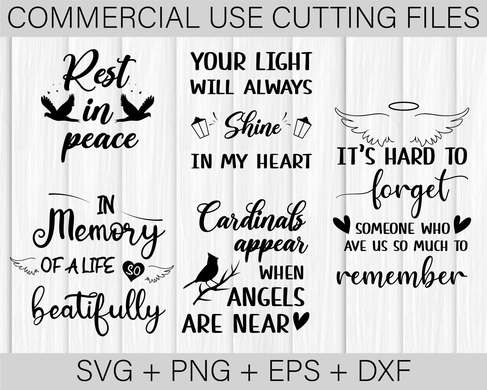 Memorial Svg Bundle, Memorial Quotes Svg, Rest in Peace Svg, Cardinal ...