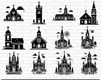 Church SVG, Church Cricut, Church Silhouette, Church Cut File ...