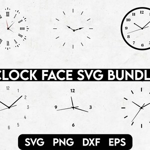 Clock Face Svg Bundle, Clock Face Clipart, Clock Svg, Roman Numeral ...