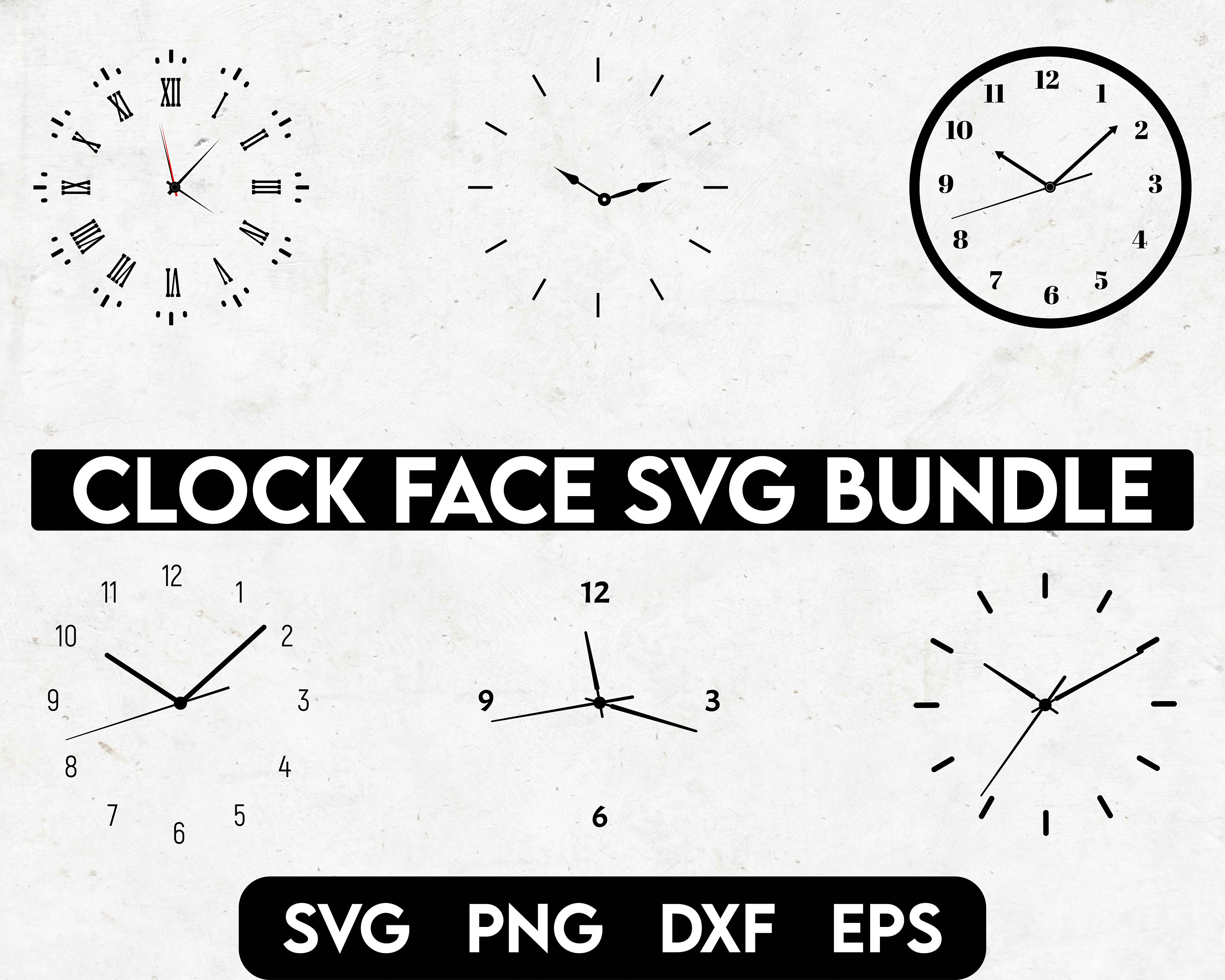 Clock Face Svg Bundle Clock Face Clipart Clock Svg Roman - Etsy UK