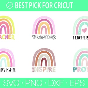Teacher Rainbow Svg Bundle, Teacher Rainbow Png SVG, Teacher Life Svg ...