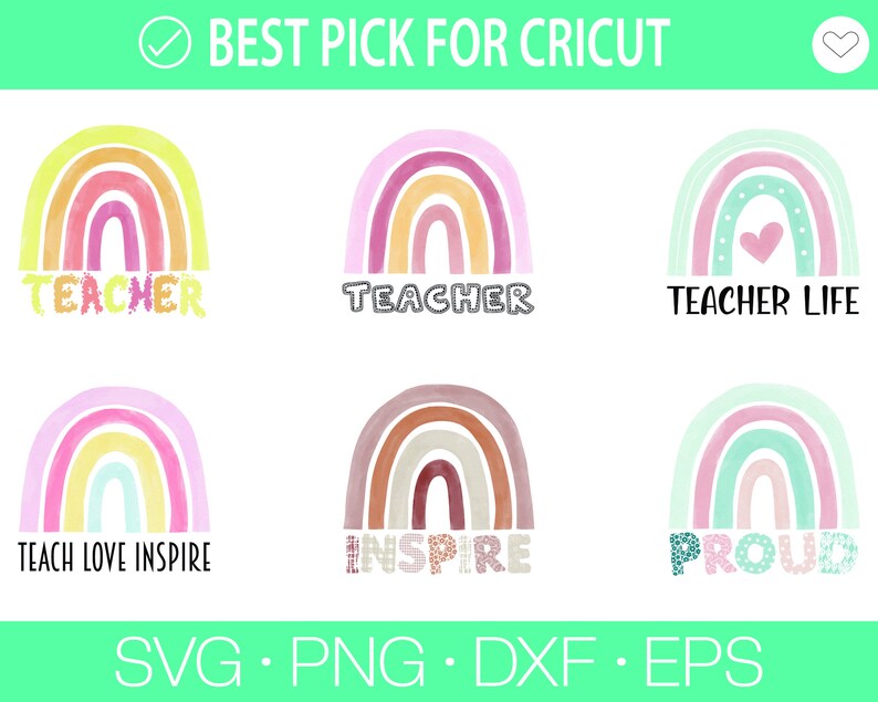 Teacher Rainbow Svg Bundle, Teacher Rainbow Png SVG, Teacher Life Svg ...