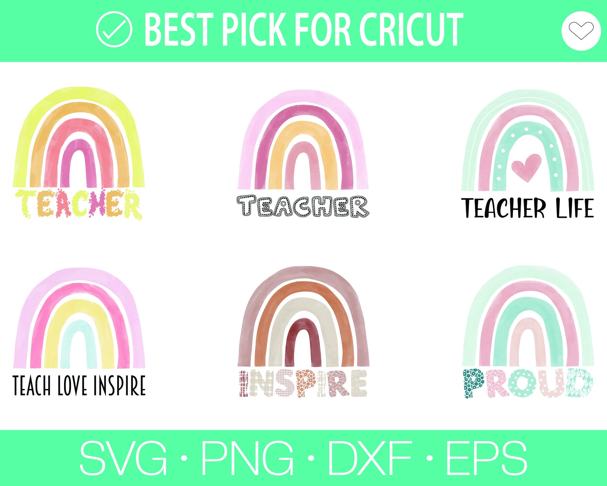 Teacher Rainbow Svg Bundle Teacher Rainbow Png SVG Teacher - Etsy
