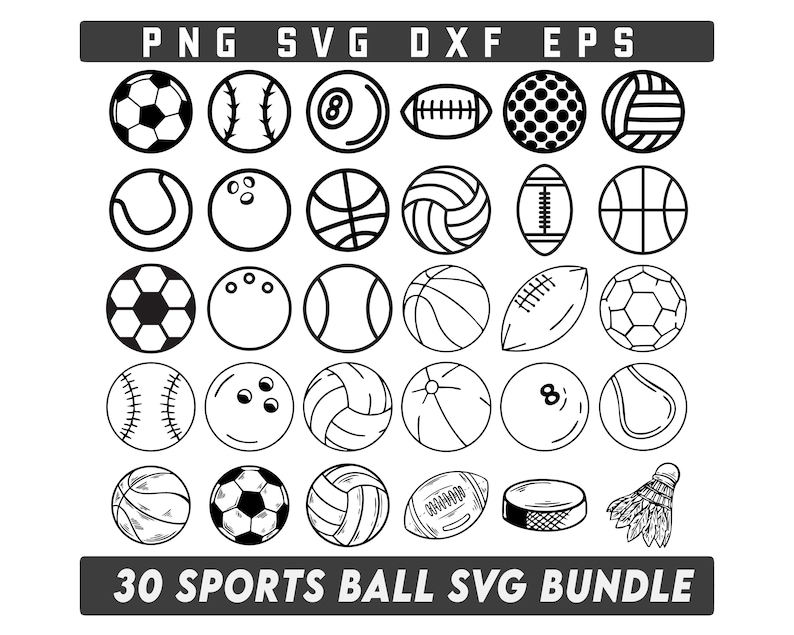 Sports Balls Svg Bundle, Basketball Svg, Tennis Ball Svg, Bowling Ball ...