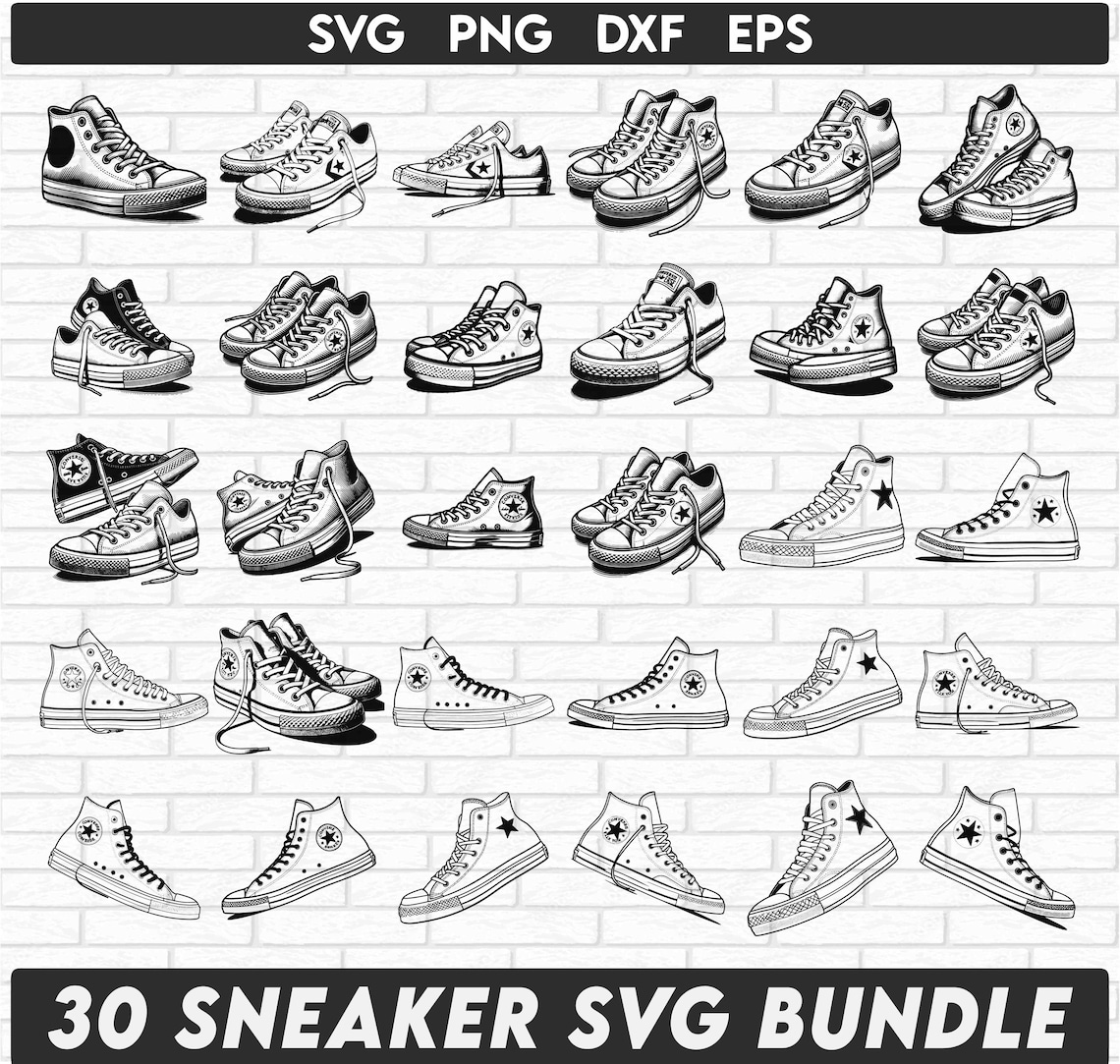 Sneaker Svg Bundle, Sneakers Svg, Running Shoes, Sneaker Clipart ...