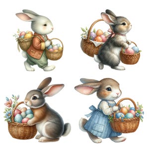 Easter Bunny Clipart Bundle, Easter Clipart, Easter Graphics, Easter ...