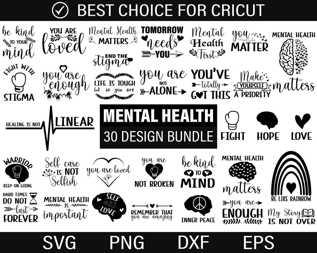 Mental Health SVG Bundle, Inspirational Svg, Mental Health Awareness ...