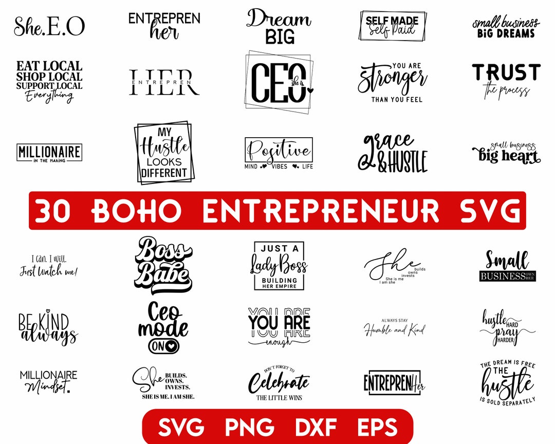Boho Entrepreneur Svg Bundle, Entrepreneurship Svg, CEO Svg ...