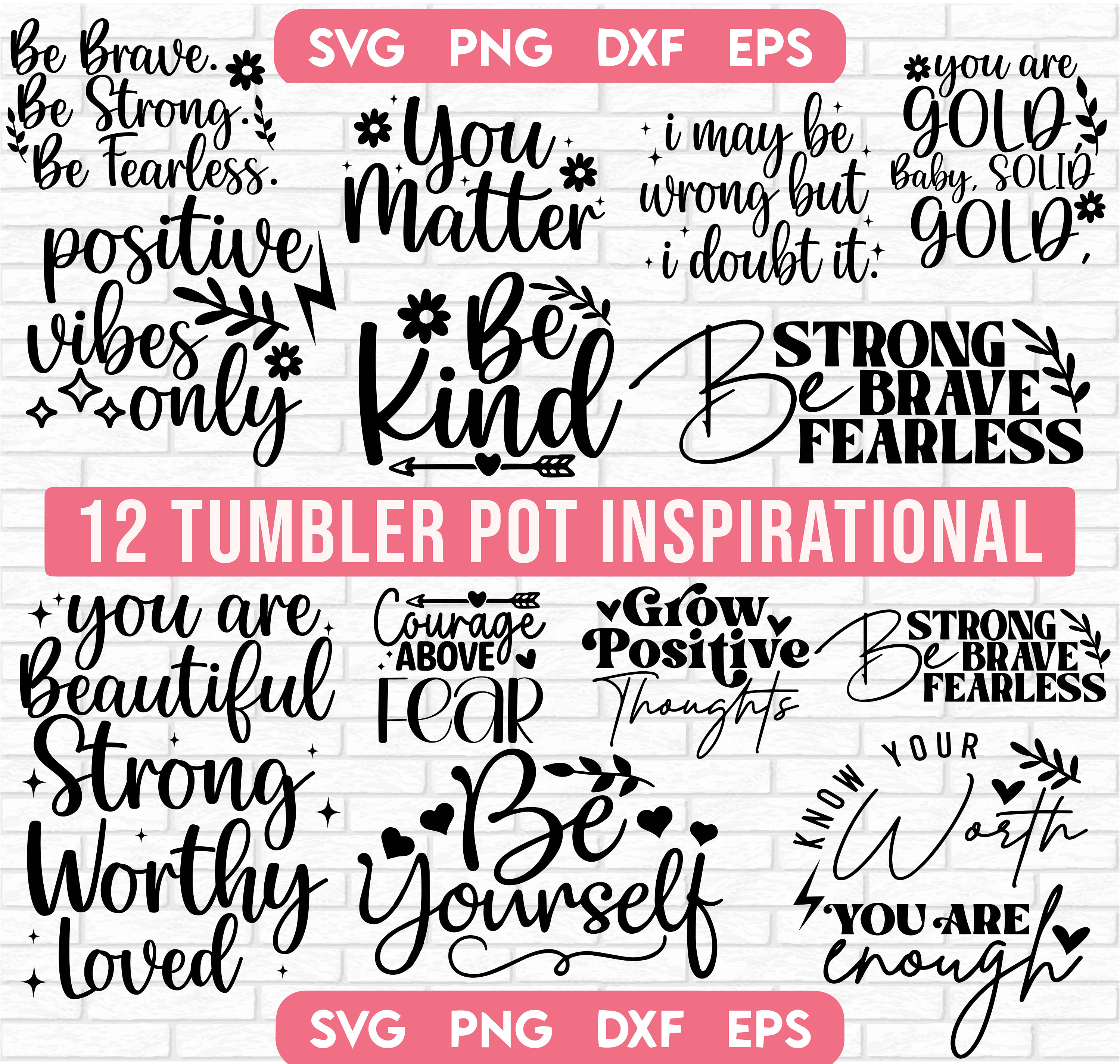 Tumbler Pot Inspirational Svg Bundle, Motivational Svg for Tumbler Pot ...