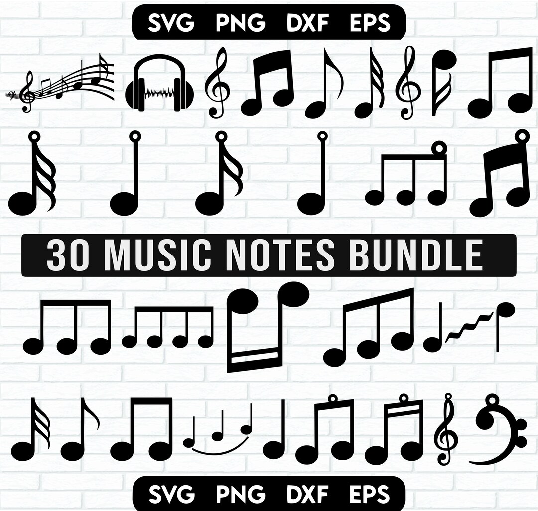 Music Notes SVG Musical Notes Clipart Music Lover Svg Files for Cricut ...