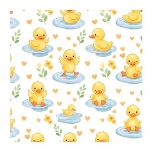 Duck Seamless Pattern Png Bundle, Rubber Ducky Seamless Pattern ...